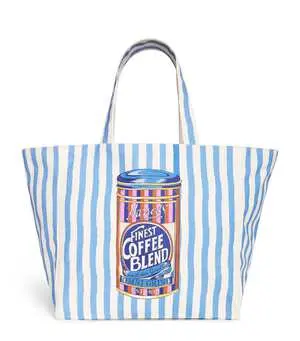 Harrods Cotton Canvas Coffee Tote Bag