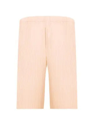 Issey Miyake Pleated Bermuda Shorts - Beige