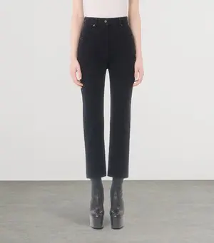 Valentino Garavani Cropped Straight Leg Jeans - Black