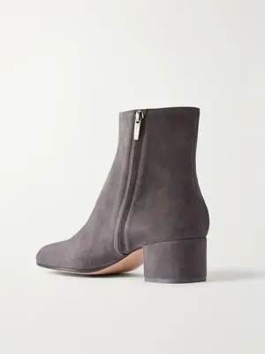 GIANVITO ROSSI Joelle 45 Suede Ankle Boots - Gray