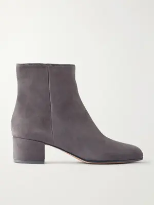 GIANVITO ROSSI Joelle 45 Suede Ankle Boots - Gray