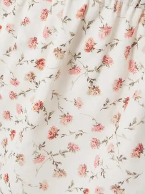 Posse Charlotte Lace-trimmed Floral-print Cotton Shorts - White