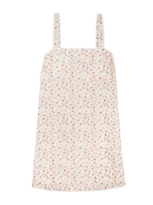 Posse Charlotte Lace-trimmed Floral-print Cotton Mini Dress - Multi