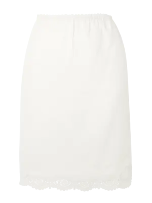 Posse Darya Lace-trimmed Midi Skirt - Neutrals