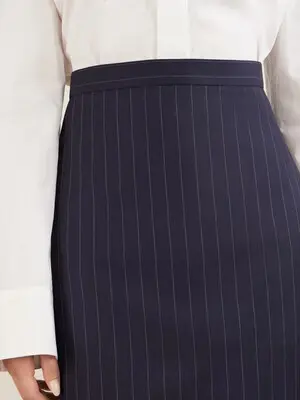 Givenchy Pinstriped Wool Midi Skirt