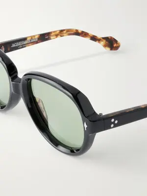 JACQUES MARIE MAGE Louise Aviator-style Acetate Sunglasses - Tortoiseshell