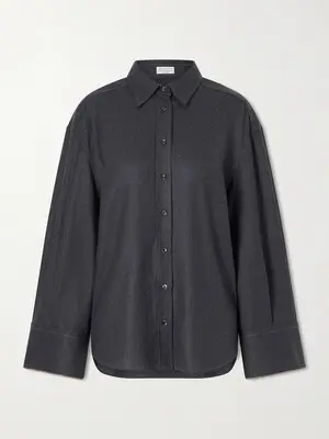 Brunello Cucinelli Oversized Wool Shirt - Gray