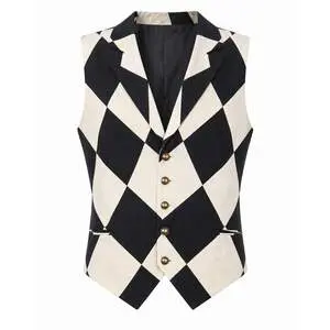 CASTANEDA Tailored Vest With Patchwork Motif