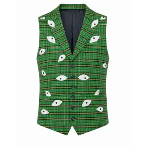 CASTANEDA Alien Tartan Tailored Vest