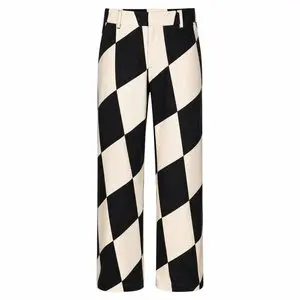 CASTANEDA Tailored Trousers With Diamond Patchwork - Black