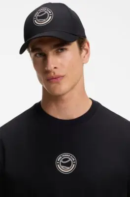 BOSS Cotton Twill Baseball Cap With Tennis Artwork