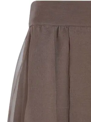 Brunello Cucinelli Silk Midi Skirt - Multicolor