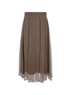 Brunello Cucinelli Brunello Cucinelli Silk Midi Skirt Multicolor
