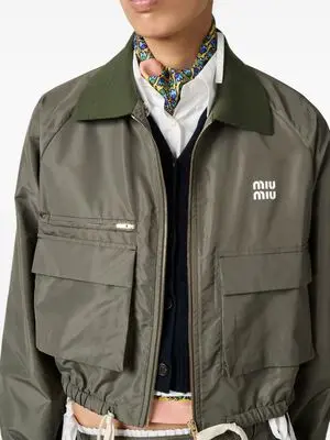 Miu Miu Green Drawstring Waist Jacket - Multicolor