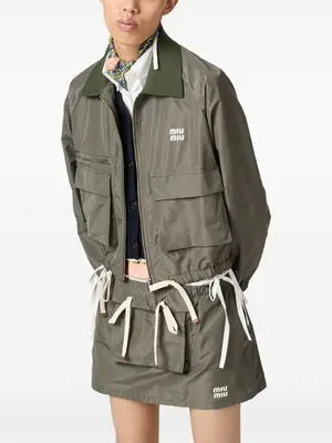 Miu Miu Green Drawstring Waist Jacket - Multicolor