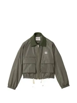 Miu Miu Green Drawstring Waist Jacket - Multicolor