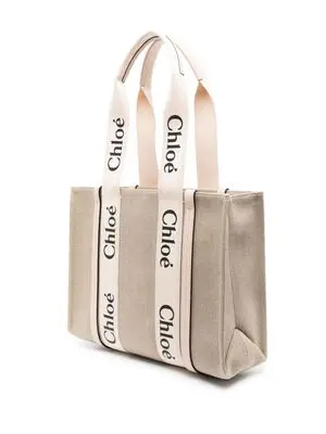 Chloé Woody Medium Linen Tote - Multicolor