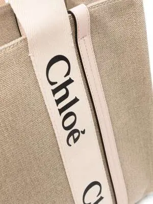 Chloé Woody Medium Linen Tote - Multicolor