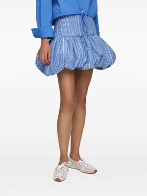 GANNI Organic Cotton Mini Skirt With Vertical Stripes - Multicolor
