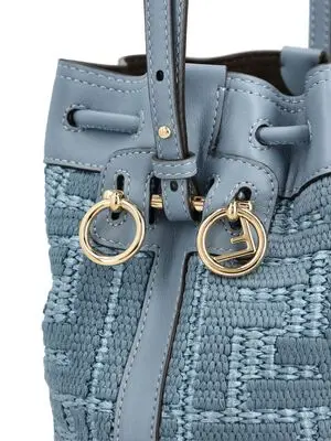 Fendi Mon Tresor Mini Straw Bucket Bag - Multicolor