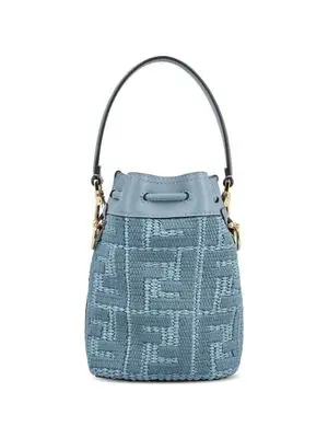 Fendi Mon Tresor Mini Straw Bucket Bag - Multicolor