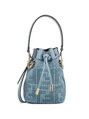 Fendi Mon Tresor Mini Straw Bucket Bag - Multicolor