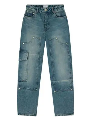 GANNI Panelled Denim Cotton Jeans - Multicolor