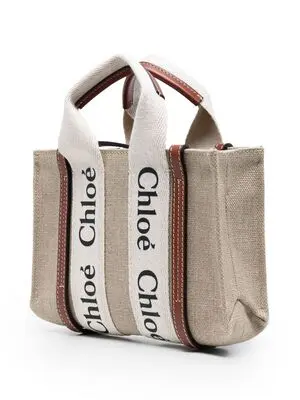 Chloé Woody Mini Linen Tote Bag - Multicolor