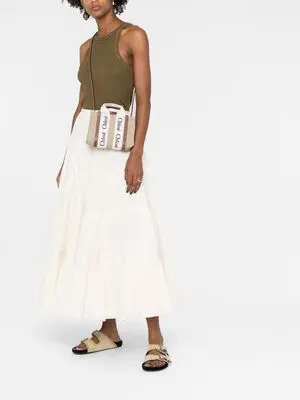 Chloé Woody Mini Linen Tote Bag - Multicolor
