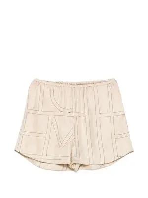 TOTEME Monogram Silk Pajama Shorts - Multicolor
