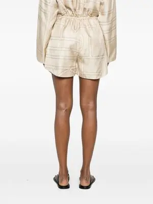 TOTEME Monogram Silk Pajama Shorts - Multicolor
