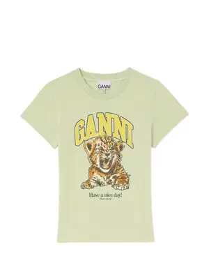 GANNI Printed Cotton T-shirt - Multicolor