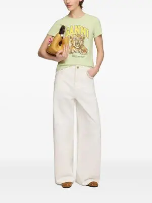 GANNI Printed Cotton T-shirt - Multicolor