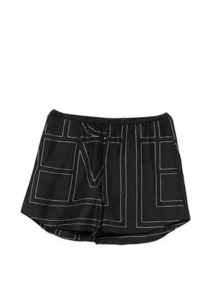 TOTEME Monogram Silk Pajama Shorts - Multicolor