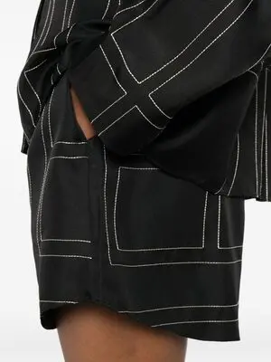TOTEME Monogram Silk Pajama Shorts - Multicolor