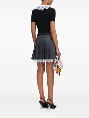 SELF-PORTRAIT Lace Collar Knit Top - Multicolor