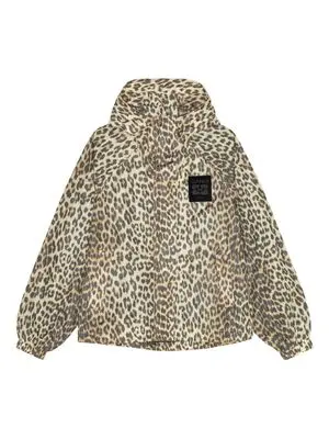 GANNI Hooded Blouson Jacket With Logo Patch - Multicolor