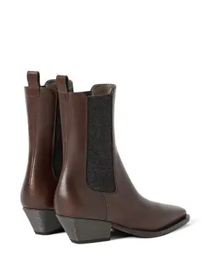 Brunello Cucinelli Leather Ankle Boots - Multicolor