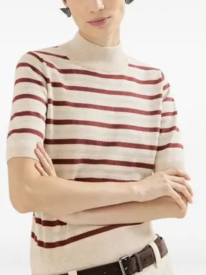 Brunello Cucinelli Striped Wool And Cashmere Sweater