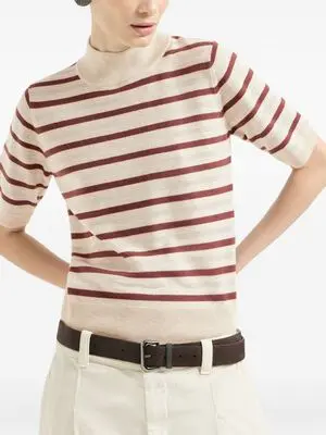 Brunello Cucinelli Striped Wool And Cashmere Sweater