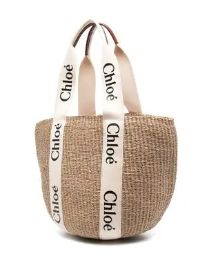 Chloé Woody Large Straw Basket Bag
