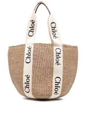 Chloé Woody Large Straw Basket Bag - Multicolor