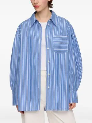 GANNI Striped Organic Cotton Shirt - Multicolor