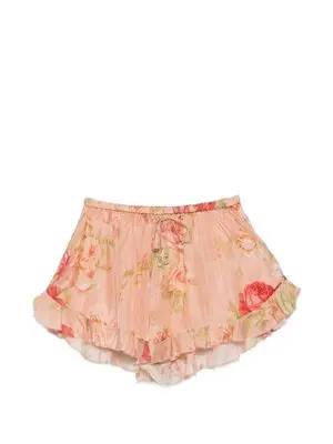 Zimmermann Roseligh Silk Floral Print Shorts - Multicolor