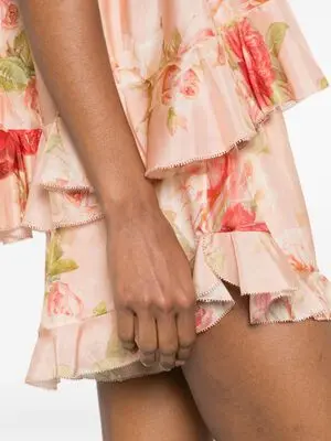 Zimmermann Roseligh Silk Floral Print Shorts - Multicolor