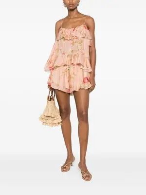 Zimmermann Roseligh Silk Floral Print Shorts - Multicolor