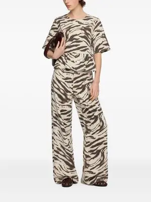 GANNI Zebra Print Organic Cotton Top - Multicolor