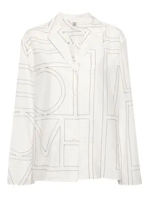 TOTEME Cotton Blend Pajama Shirt - Multicolor