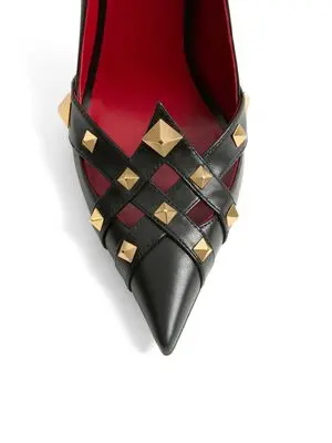 Valentino Garavani Studded Leather Pointed Toe Stiletto Pumps - Multicolor