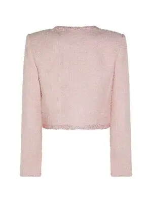 SELF-PORTRAIT Bouclé Short Jacket With Embellishments